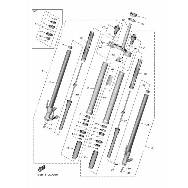 INNER TUBE COMP.2 - BEB-23120-00 Yamaha Ersatzteile - yam-shop.de - Y